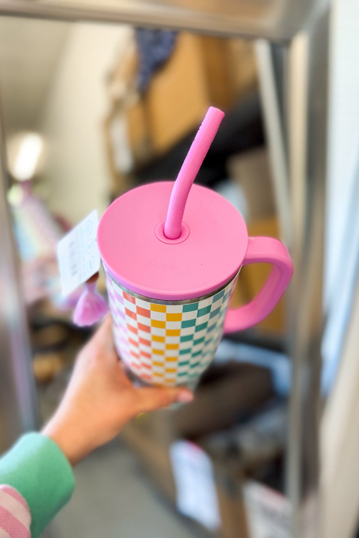40oz Swig Mega Mug, Check Mate | Sew Southern Designs