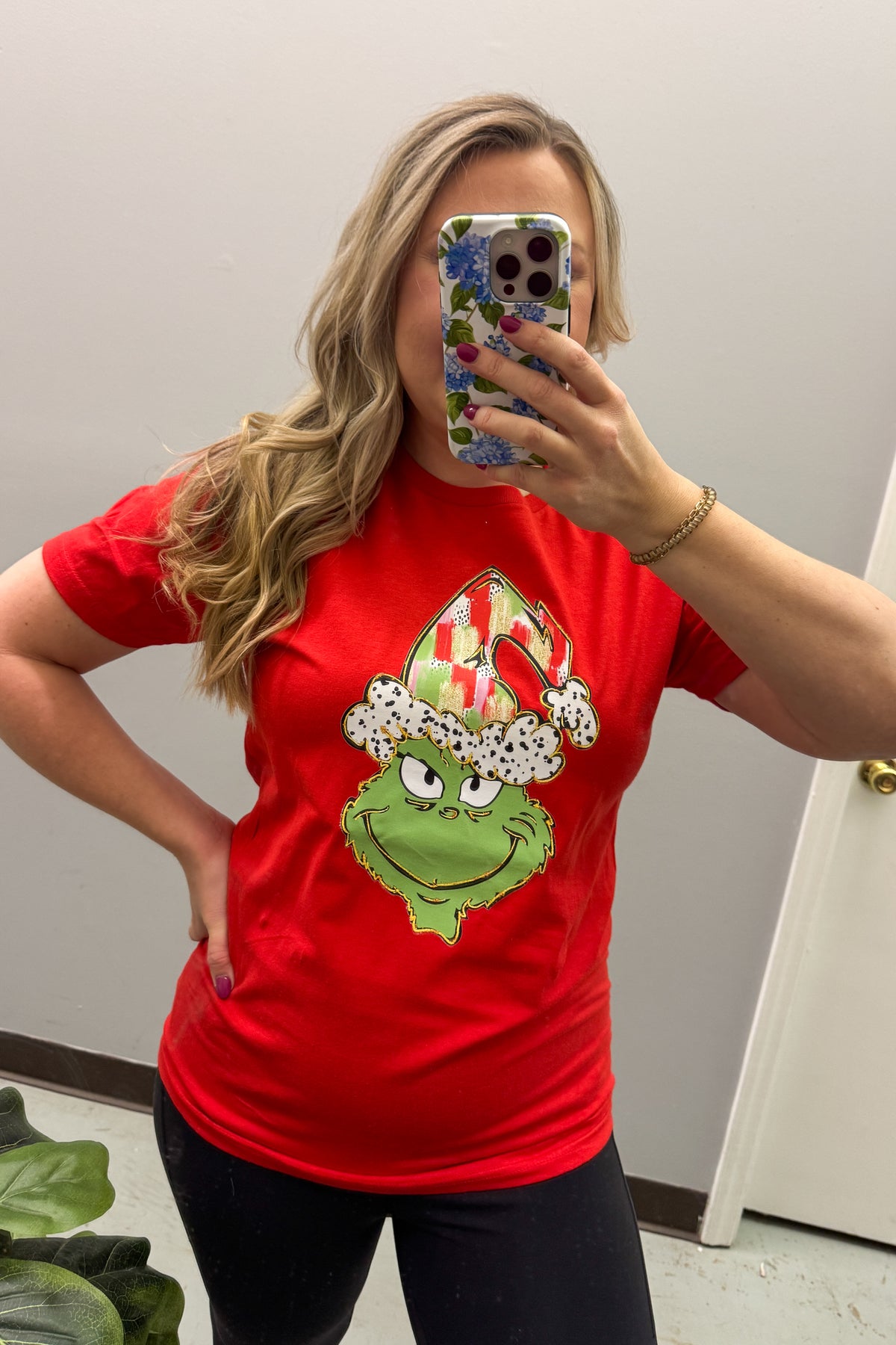 Green Man Christmas Graphic Tee, Red | Sew Southern Designs