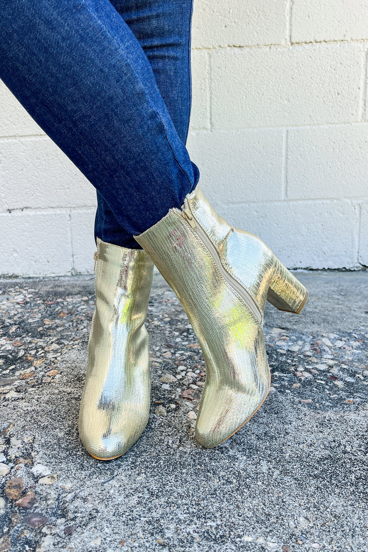 Gia Booties, Gold Metallic | Sew Southern Designs
