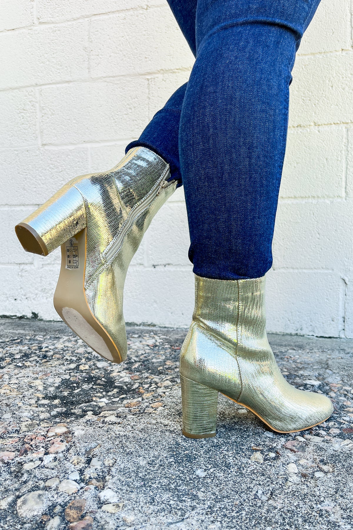 Gia Booties, Gold Metallic | Sew Southern Designs