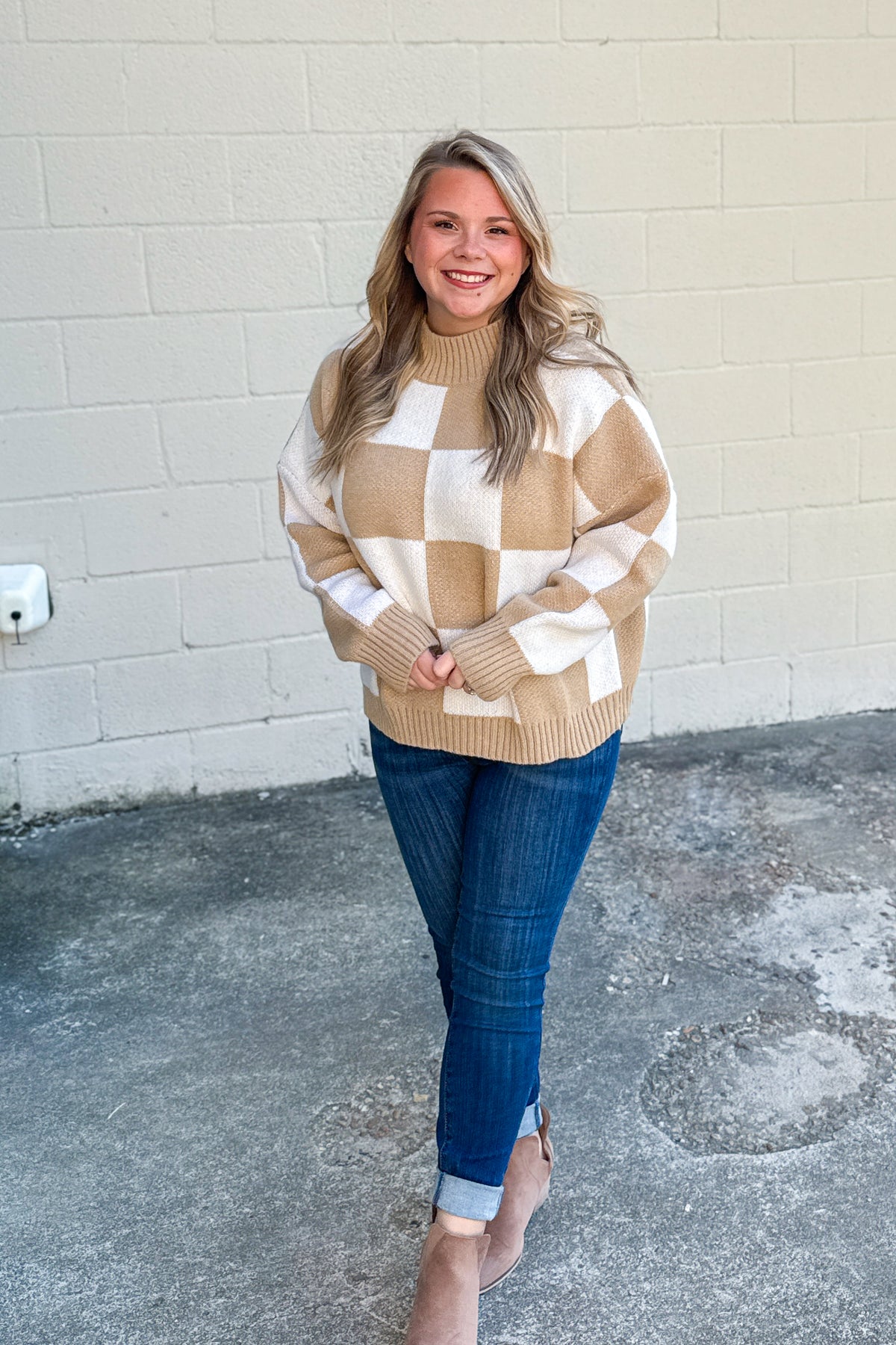 Sittin' Pretty Checker Sweater Top | Sew Southern Designs