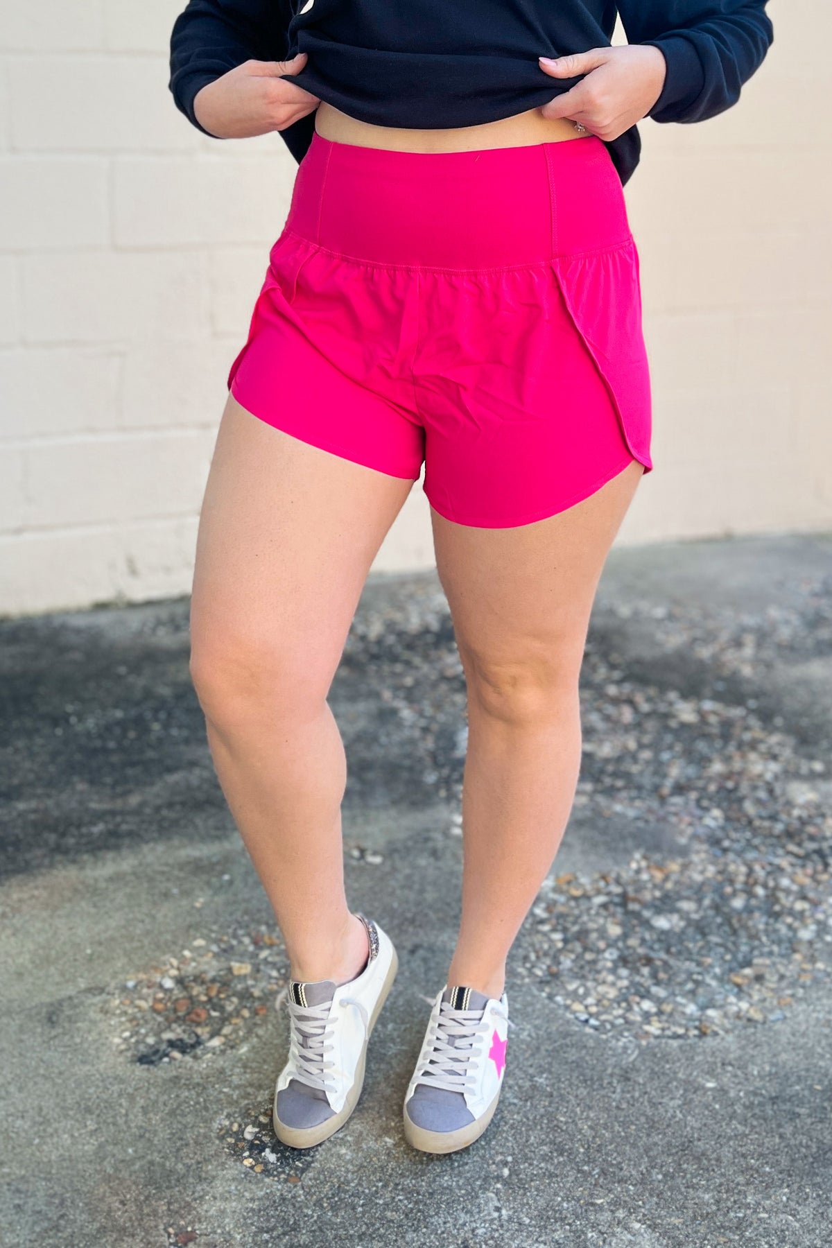 Wiley Athletic Knit Band Shorts, Hot Pink | Sew Southern Designs