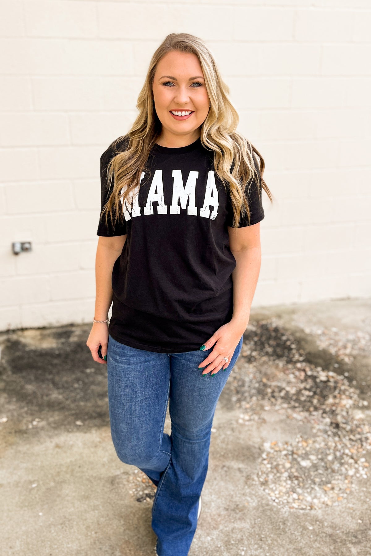 Mama Block Letter Graphic Tee, Black | Sew Southern Designs